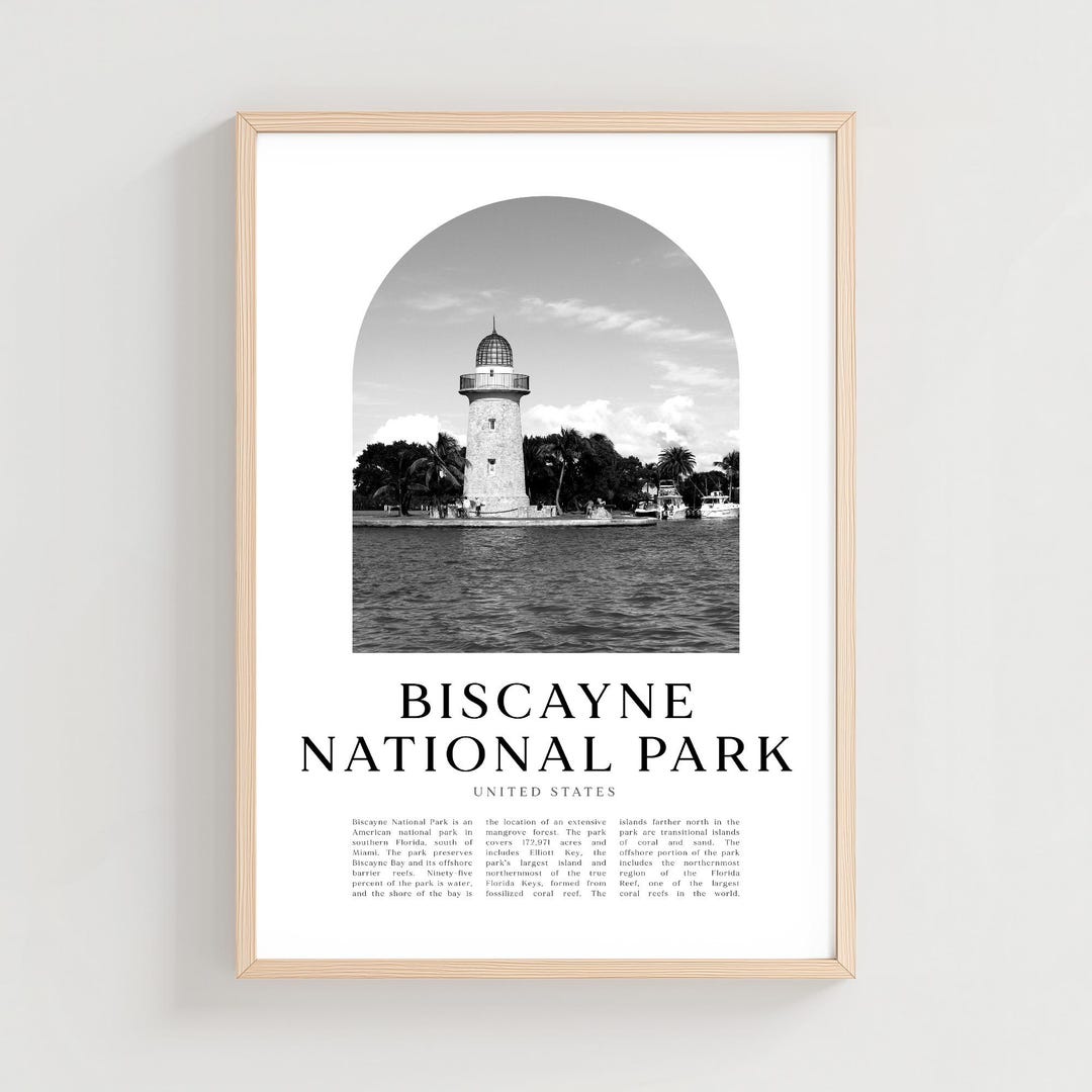 Biscayne National Park Travel Poster, Biscayne Print, Biscayne Wall Art ...