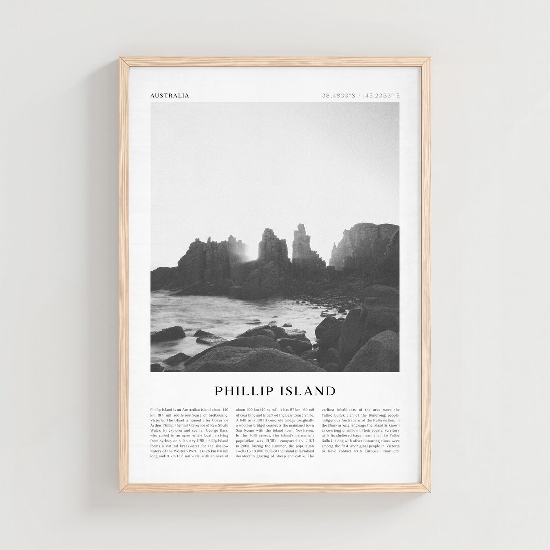 Phillip Island Travel Poster, Phillip Vintage Print, Phillip Wall Art ...