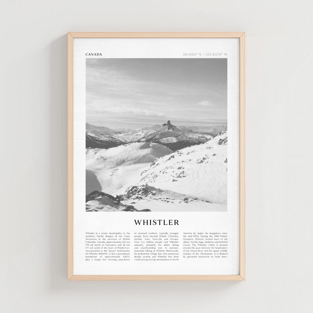Whistler Travel Poster, Whistler Vintage Print, Whistler Wall Art ...