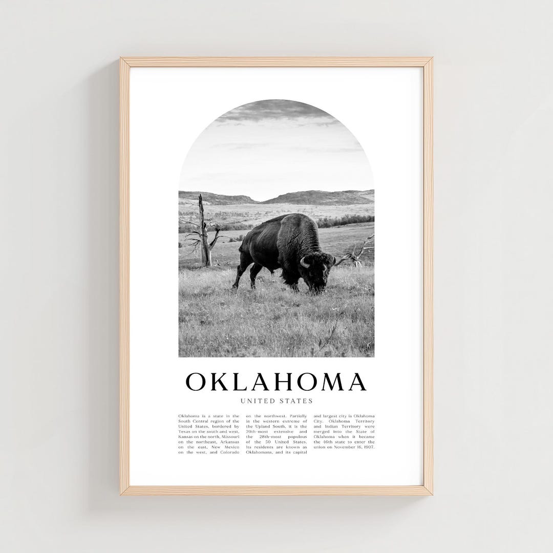 Oklahoma Travel Poster, Oklahoma Print, Oklahoma Wall Art, Travel Print ...