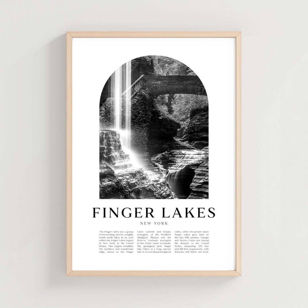 Finger Lakes Travel Poster, Finger Lakes Print, Finger Lakes Wall Art ...