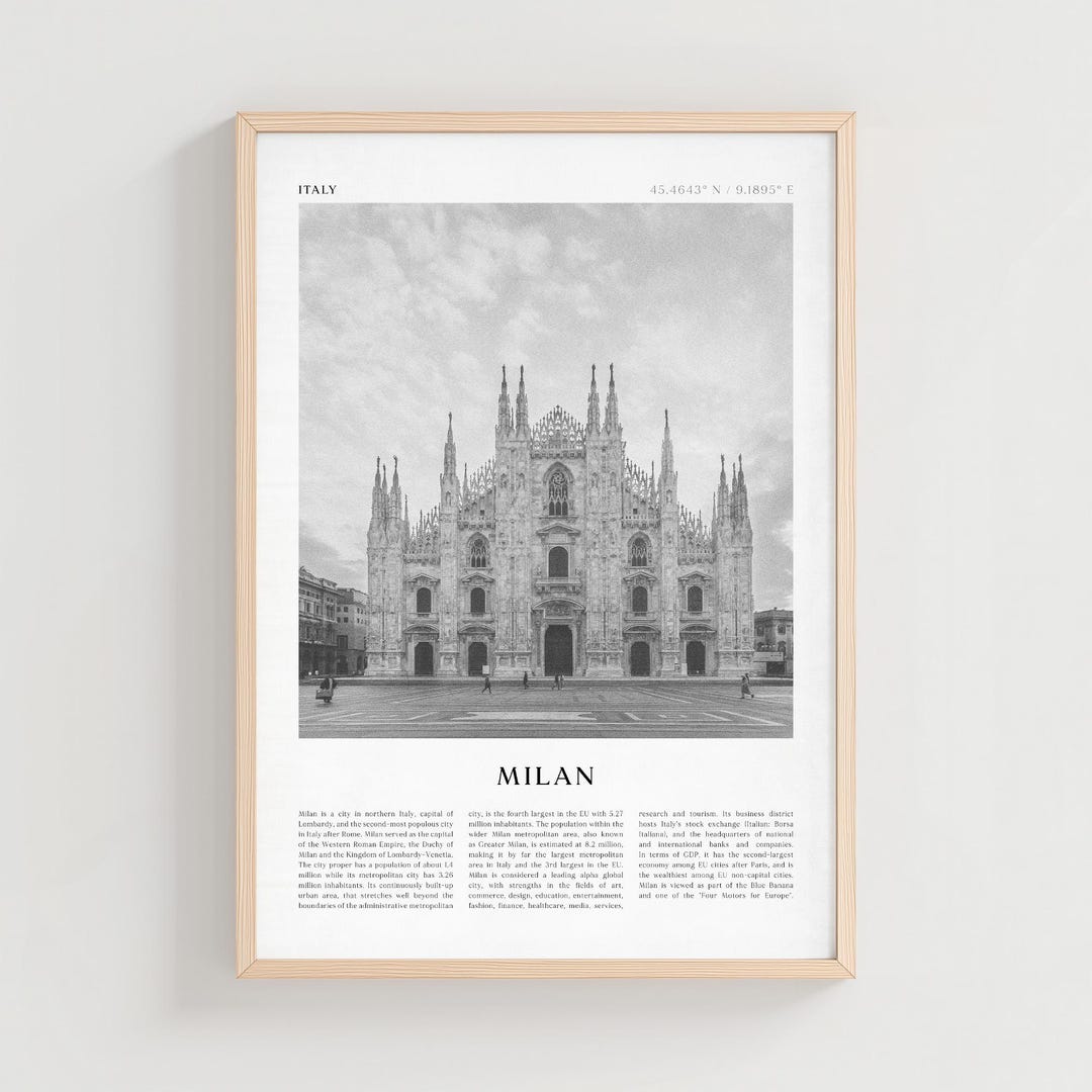 Milan Travel Poster, Milan Vintage Print, Milan Wall Art, Italy Retro ...
