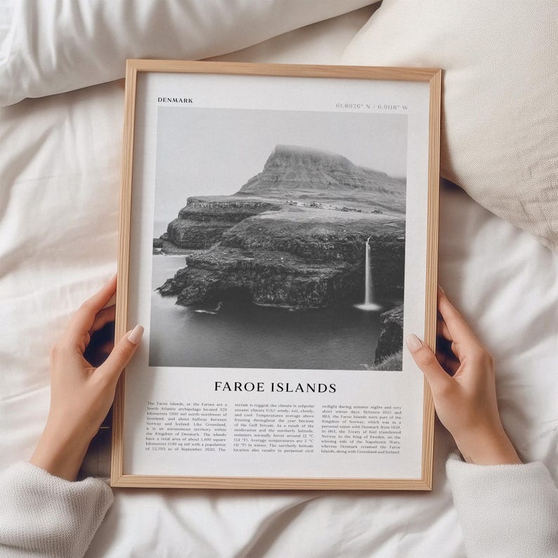 Faroe Islands Travel Poster, Faroe Vintage Print, Faroe Wall Art ...