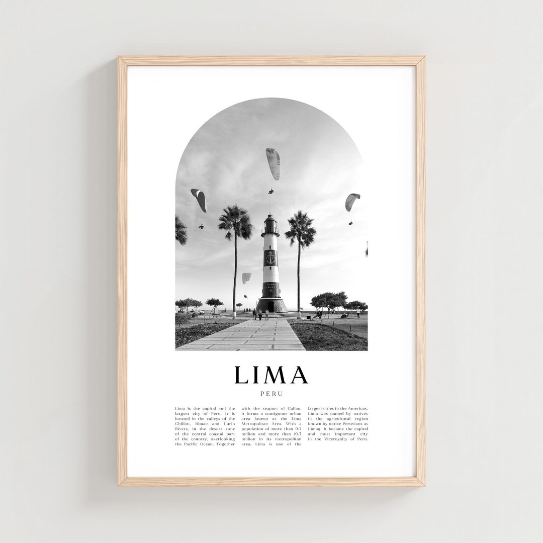 Lima Travel Poster, Lima Print, Lima Wall Art, Travel Print, Peru City ...