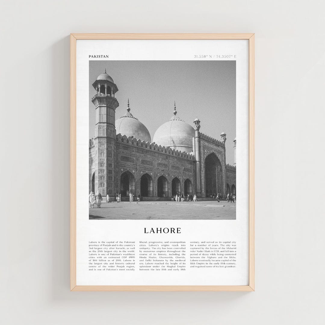Lahore Travel Poster, Lahore Vintage Print, Lahore Wall Art, Pakistan ...