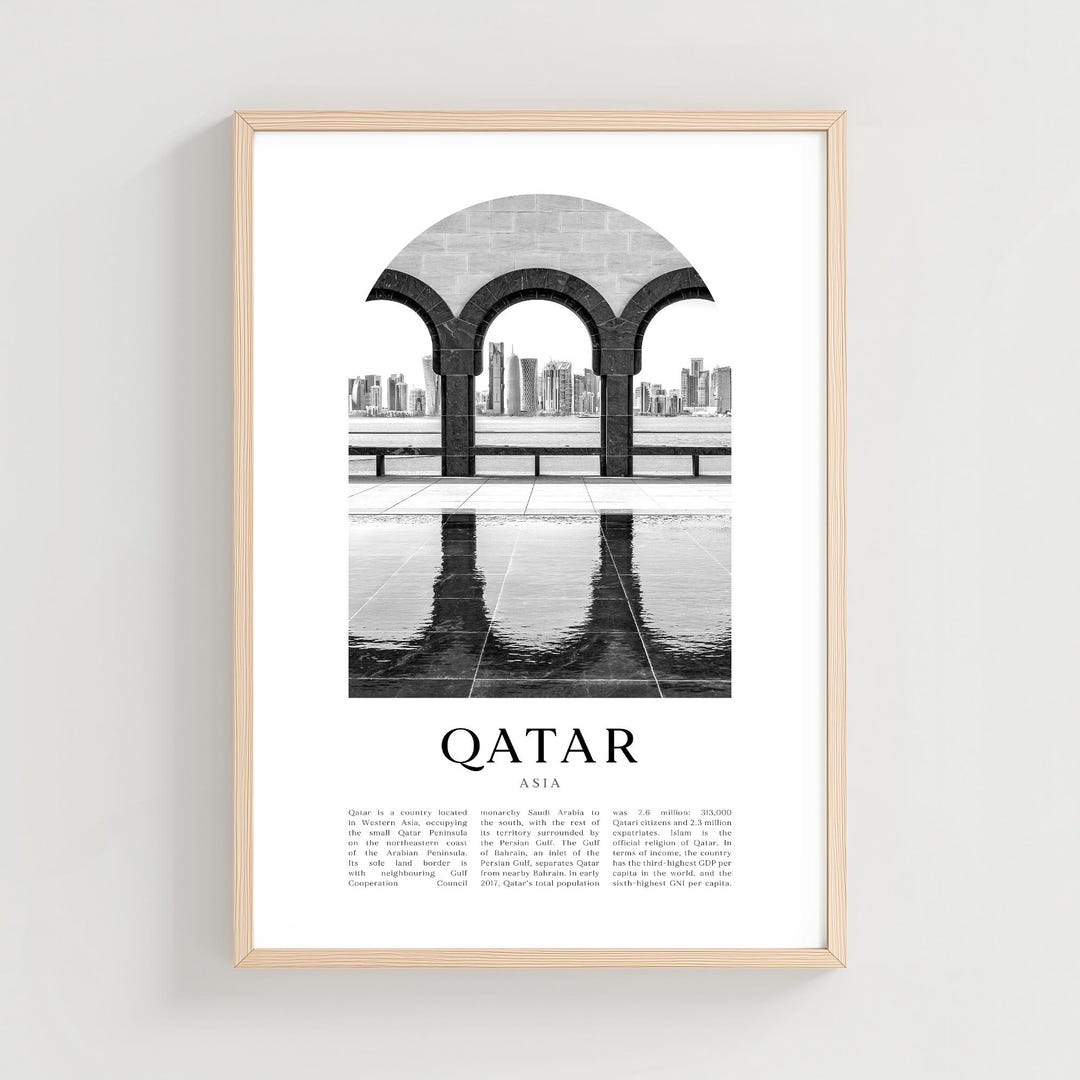 Qatar Travel Poster, Qatar Print, Qatar Wall Art, Travel Print, Asia ...