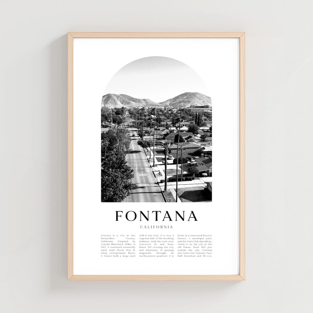 Fontana Travel Poster, Fontana Print, Fontana Wall Art, Travel Print ...