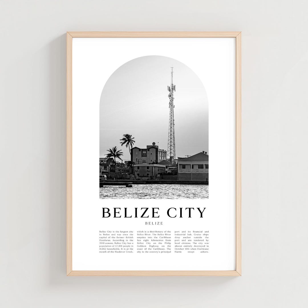 Belize City Travel Poster, Belize Print, Belize Wall Art, Travel Print ...