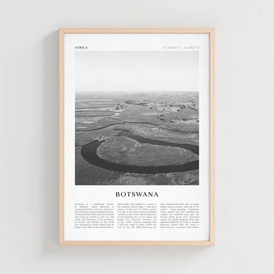 Botswana Travel Poster, Botswana Vintage Print, Botswana Wall Art ...