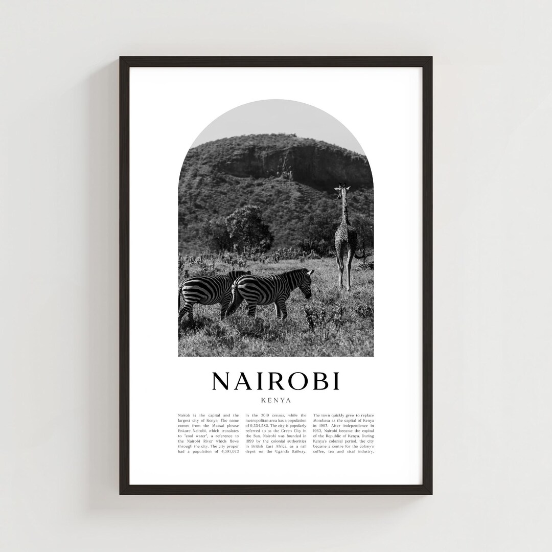 Nairobi Travel Poster, Nairobi Print, Nairobi Wall Art, Travel Print ...