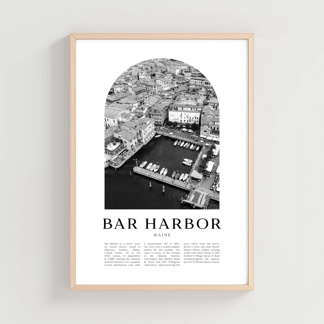 Bar Harbor Travel Poster, Bar Harbor Print, Bar Harbor Wall Art, Travel ...