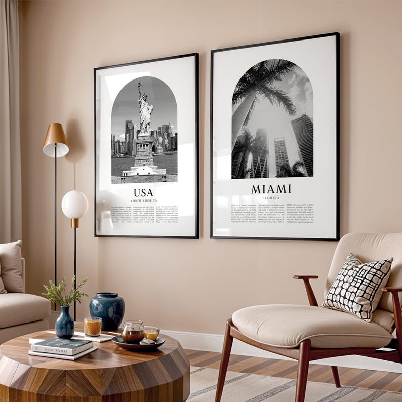 Miami Travel Poster, Miami Print, Miami Wall Art, Travel Print, Florida ...