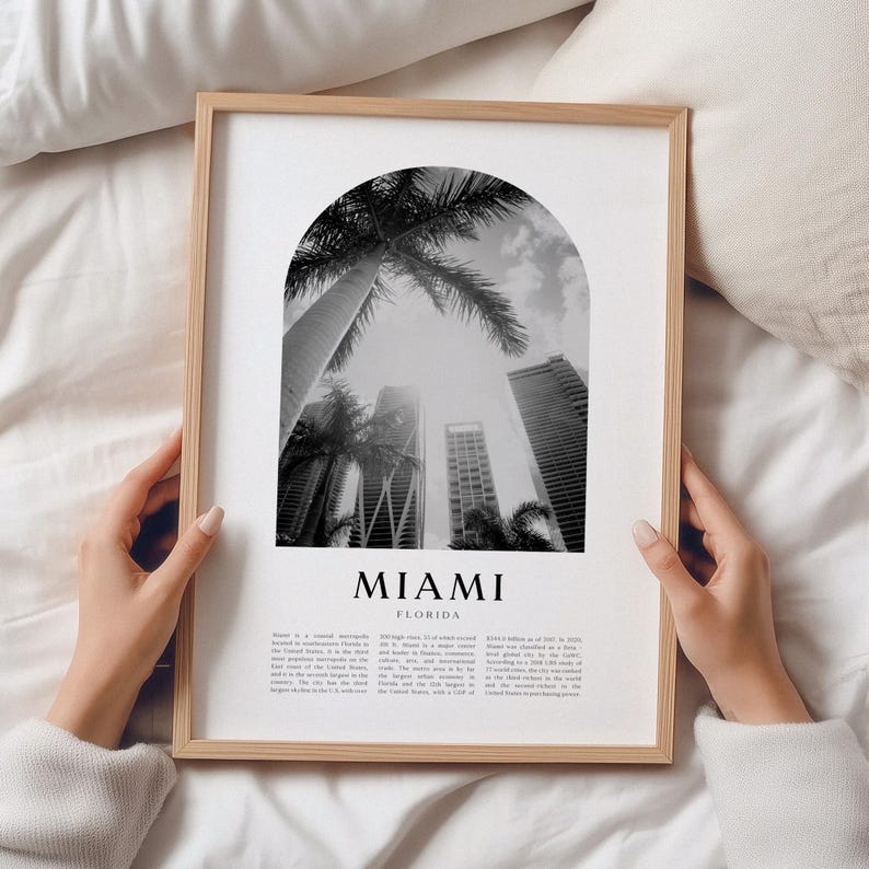 Miami Travel Poster, Miami Print, Miami Wall Art, Travel Print, Florida ...