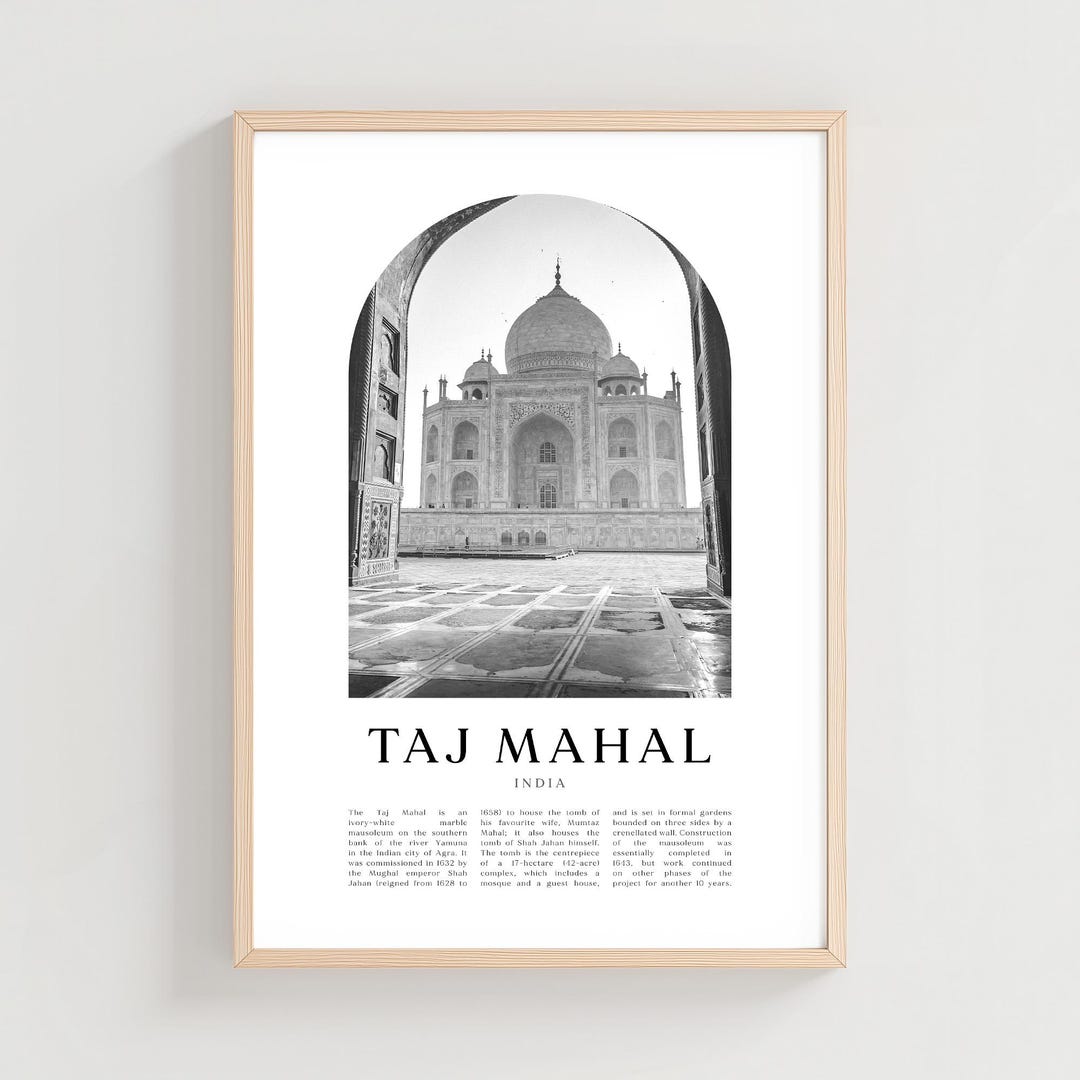 Taj Mahal Travel Poster, Taj Mahal Print, Taj Mahal Wall Art, Travel ...
