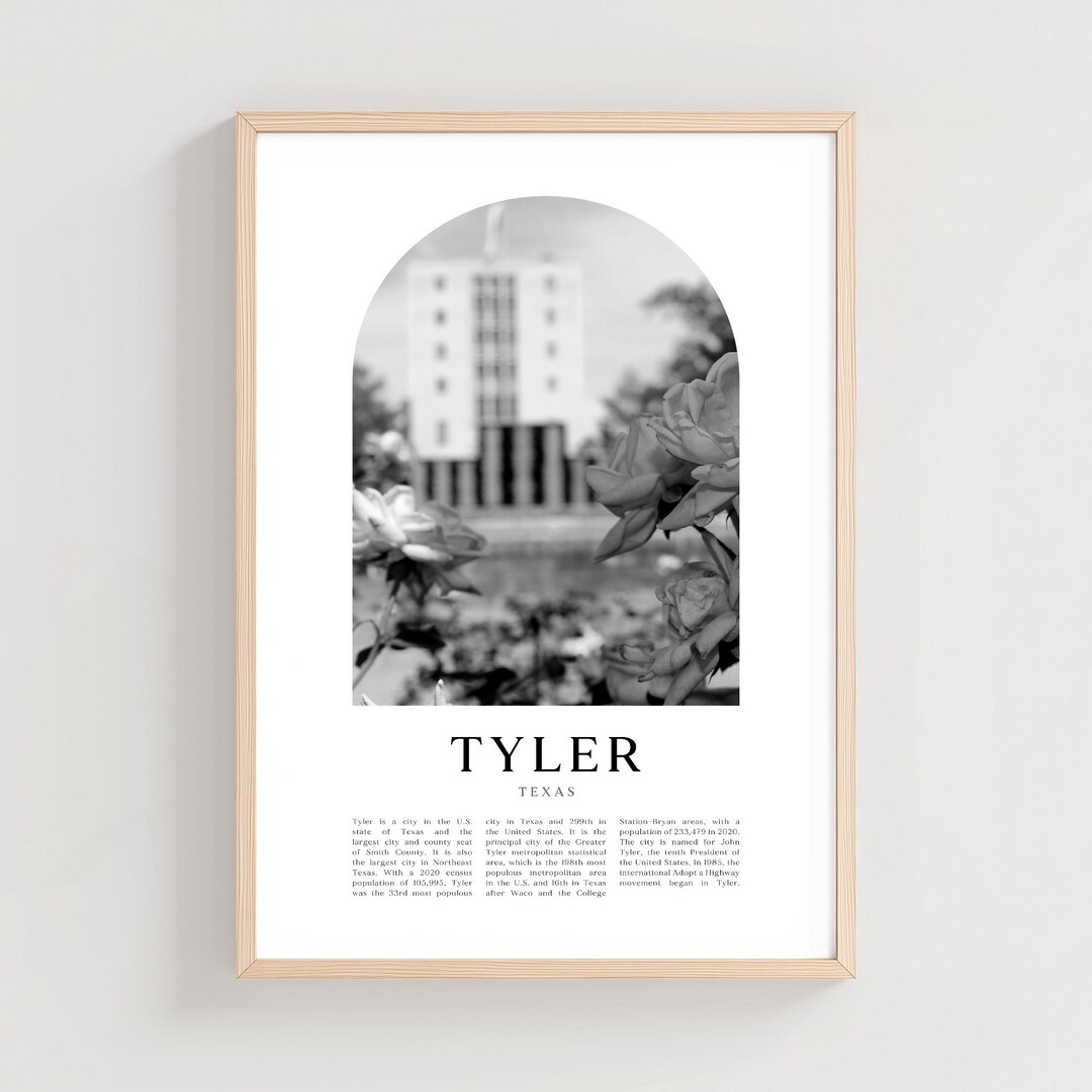 Tyler Travel Poster, Tyler Print, Tyler Wall Art, Travel Print, Texas ...