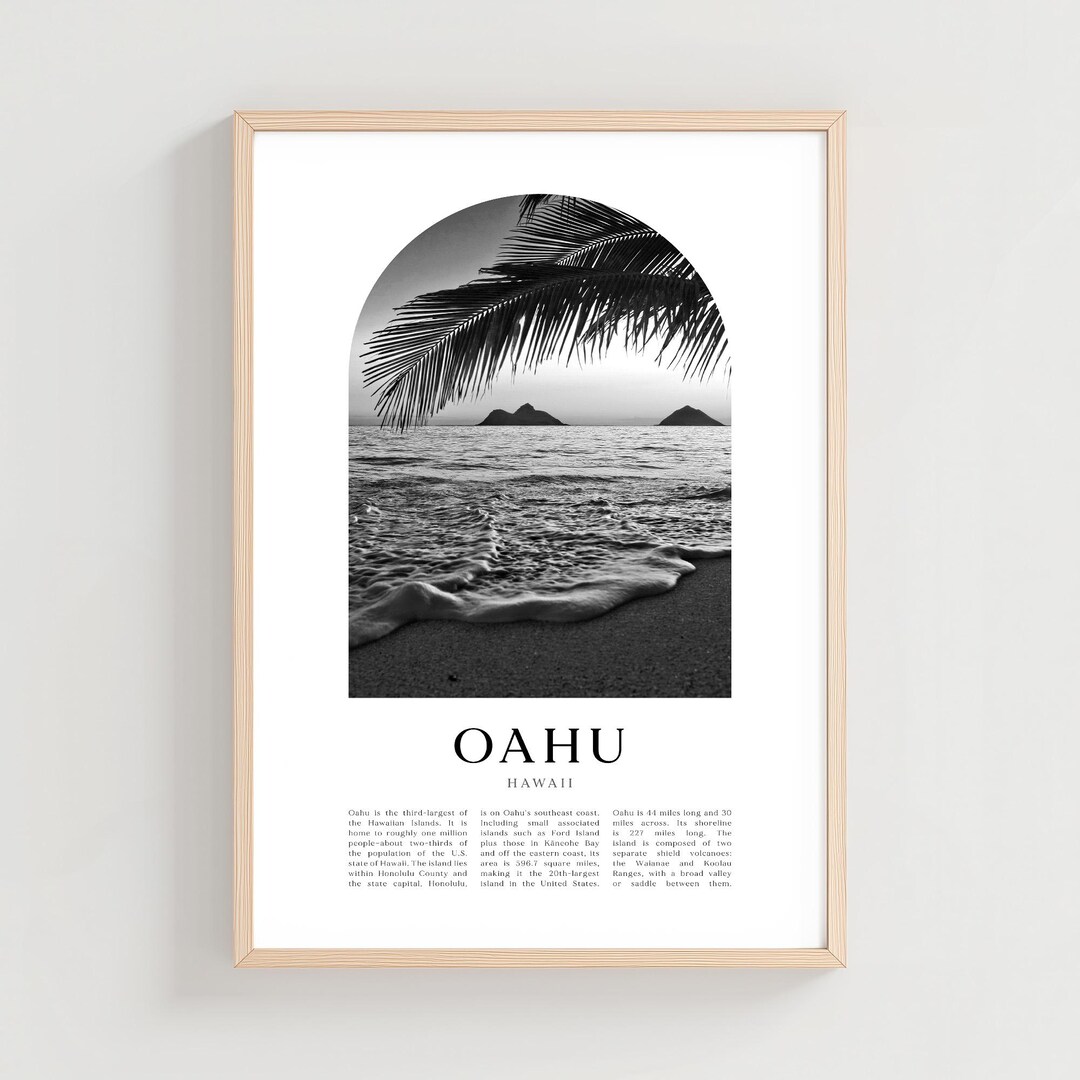 Oahu Travel Poster, Oahu Print, Oahu Wall Art, Travel Print, Hawaii ...