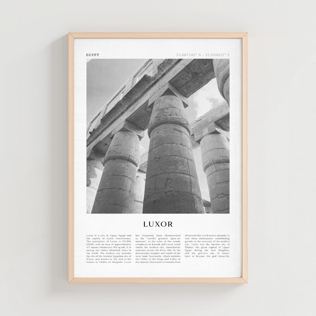 Luxor Travel Poster, Luxor Vintage Print, Luxor Wall Art, Egypt Retro ...