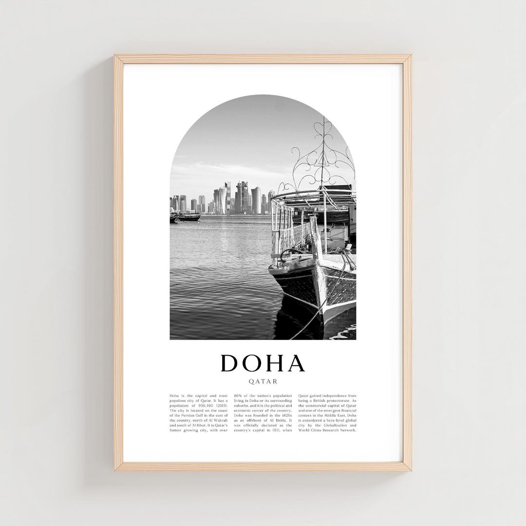 Doha Travel Poster, Doha Print, Doha Wall Art, Travel Print, Qatar City ...