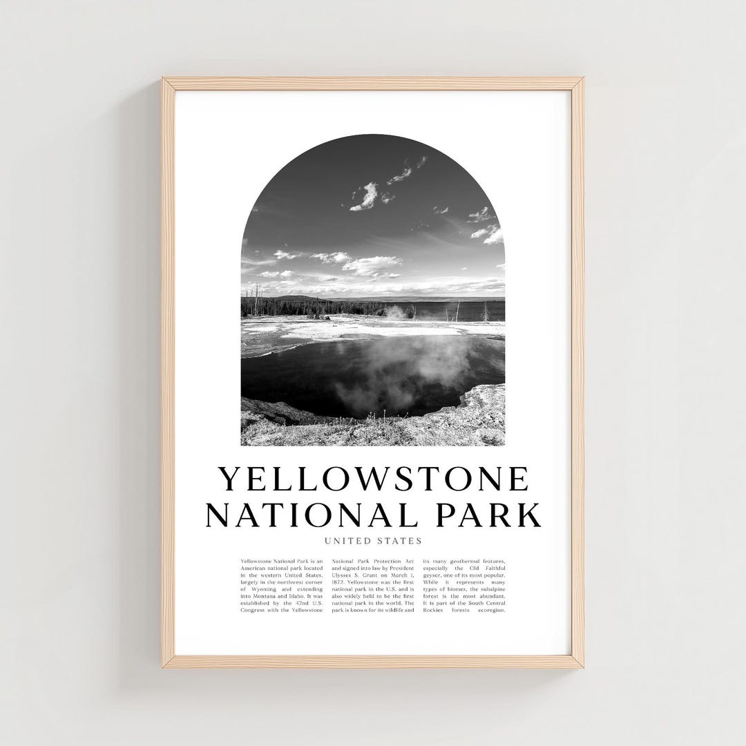 Yellowstone National Park Travel Poster, Yellowstone Print, Yellowstone ...