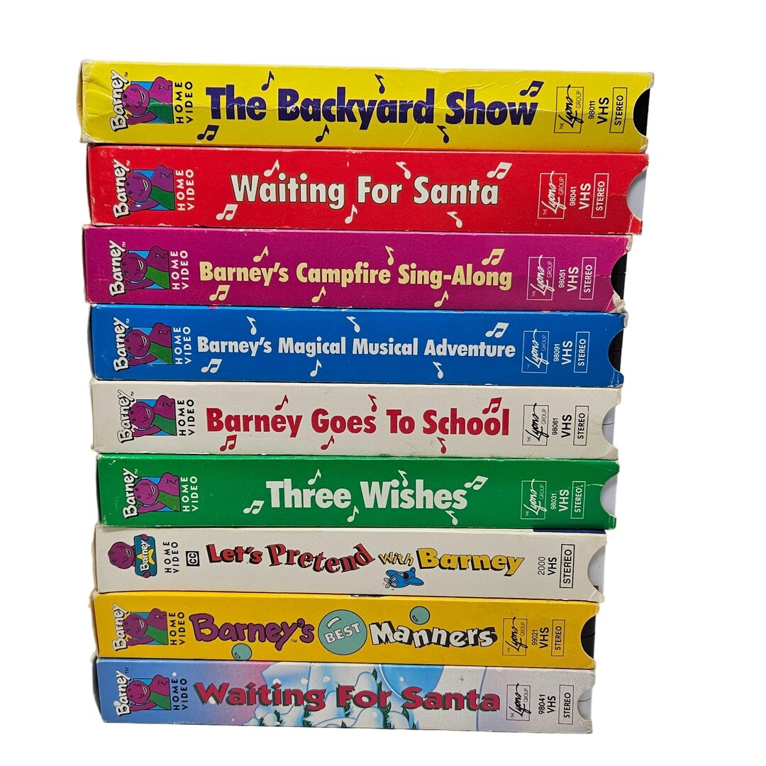 Barney VHS Tapes Set of 9 Home Videos Sing Along Musical Manners Kids ...