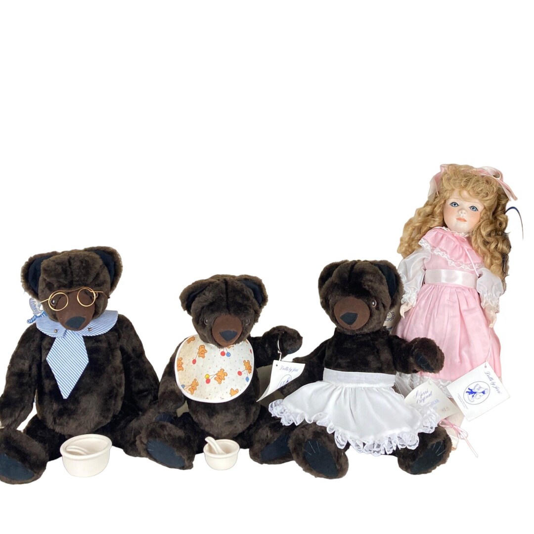 Jerri Mccloud Goldilocks and the Three Bears 4 Piece Set Papa Mama Baby ...