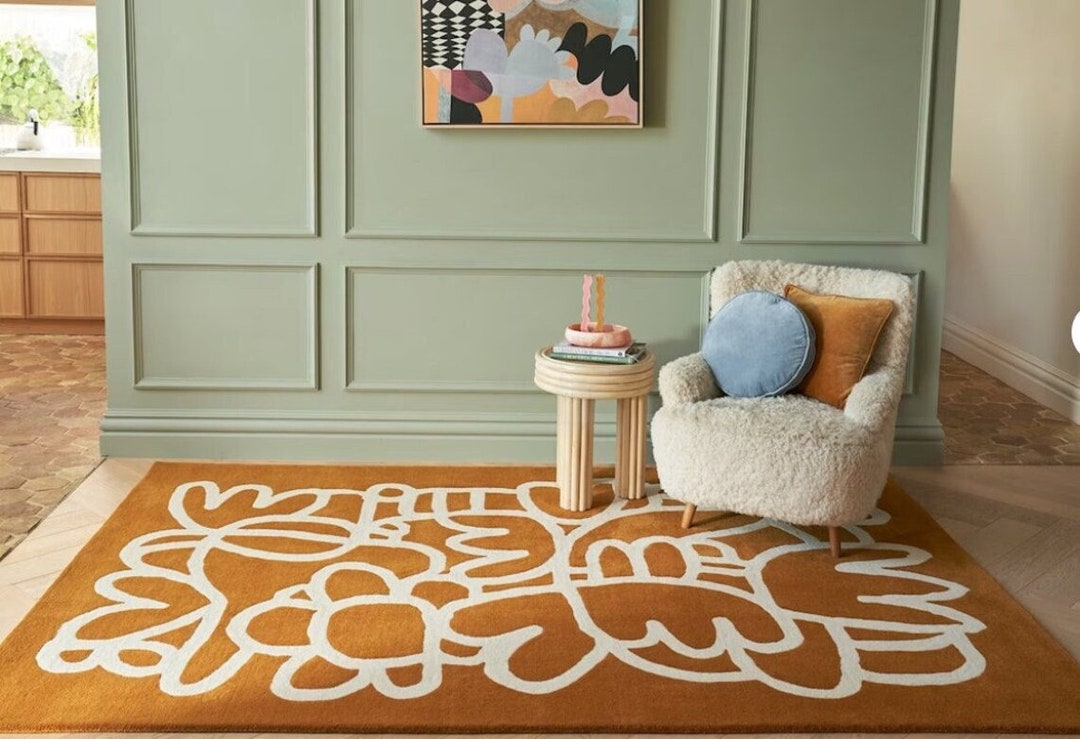 Walker Noble Kuba Rug 100% New Zealand Woolen Area Rug Hand Tufted Hand ...