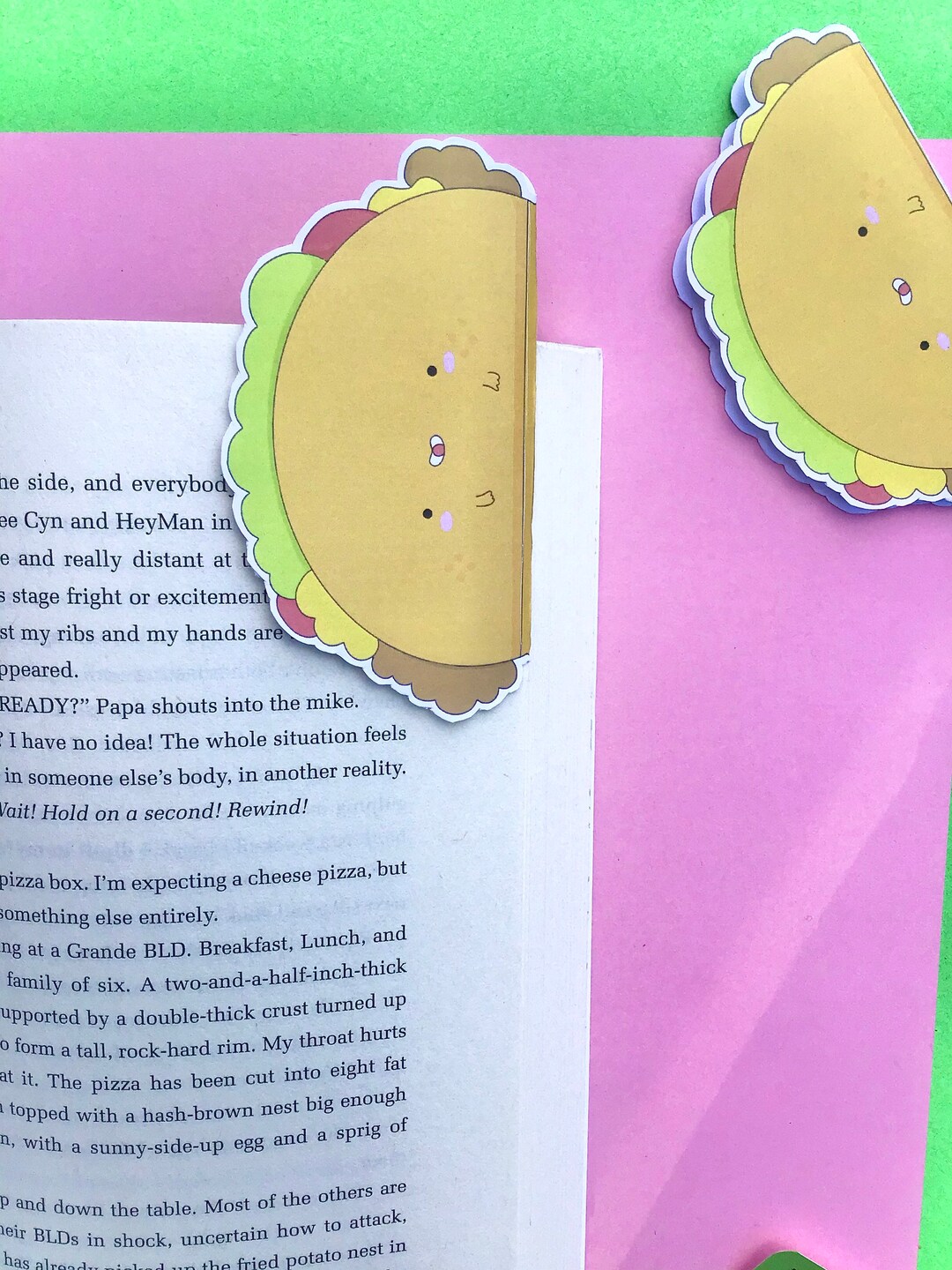 Kawaii Taco Magnetic Bookmark - Cute Taco Bookmark - Magnetic Page ...