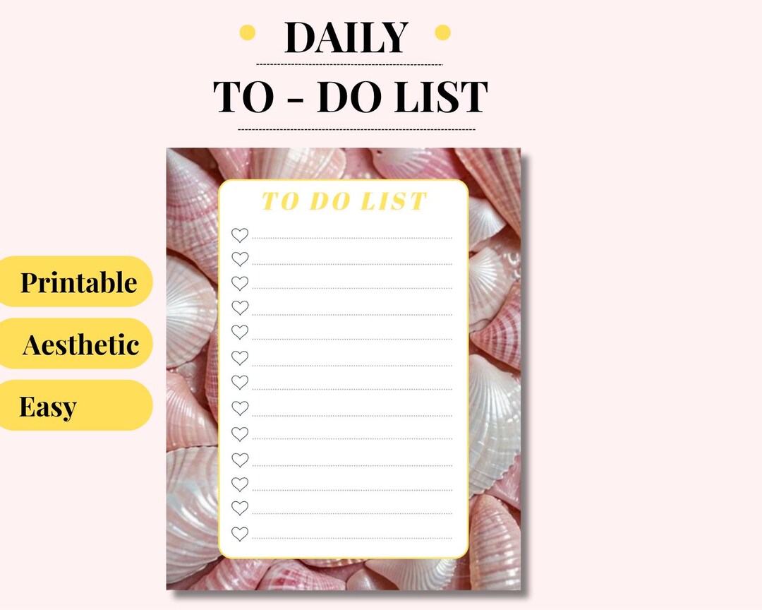 Aesthetic Digital to Do List - Beachy Tasks List Template - A5, A4, A3 ...