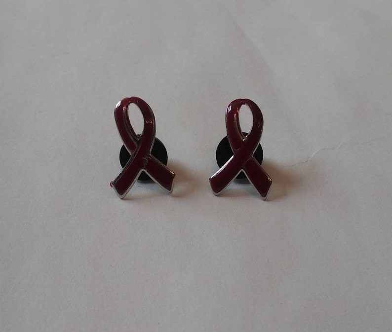 Burgundy Cancer Awareness Ribbon Lapel Pin Multiple Myeloma | Etsy
