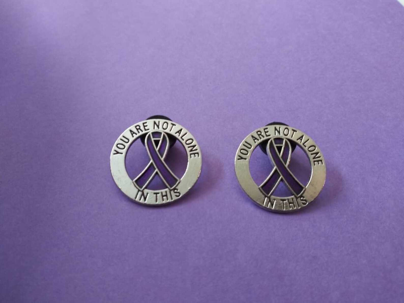 Purple Pin Drug Overdose Awareness You Are Not Alone in This | Etsy