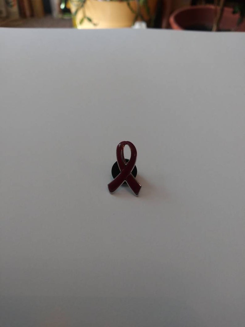 Burgundy Cancer Awareness Ribbon Lapel Pin Multiple Myeloma | Etsy