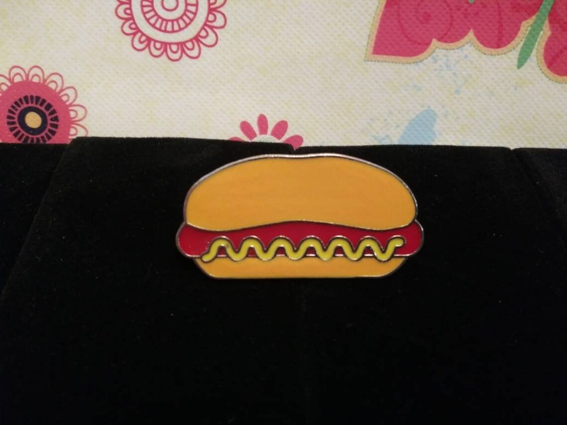 Hot Dog Lapel Pin Patriotic Hot Dog Brooch - Etsy