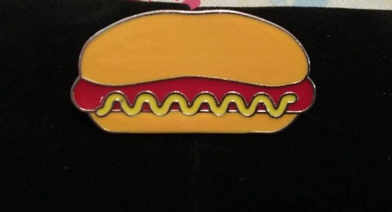 Hot Dog Lapel Pin Patriotic Hot Dog Brooch | Etsy