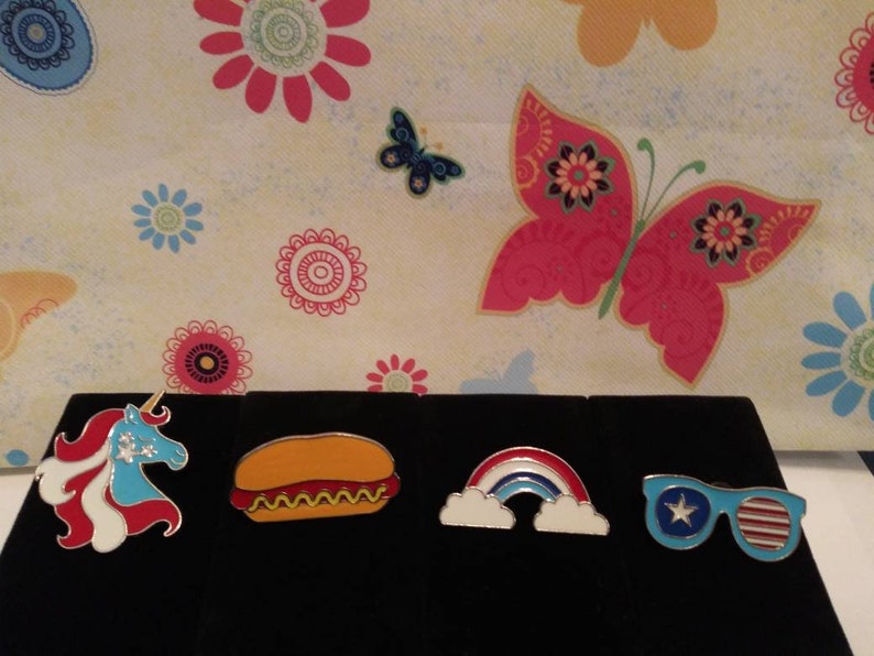 Hot Dog Lapel Pin Patriotic Hot Dog Brooch - Etsy