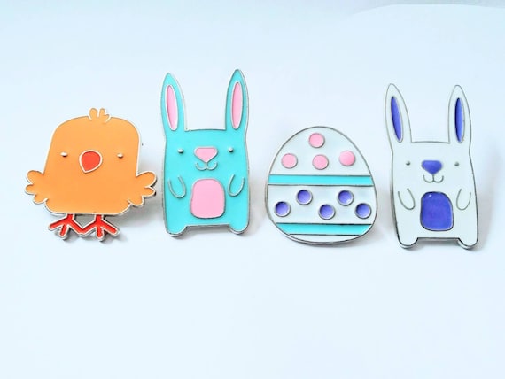Lapel Pins Chick Egg and Bunny These Pins Are of High Quality | Etsy