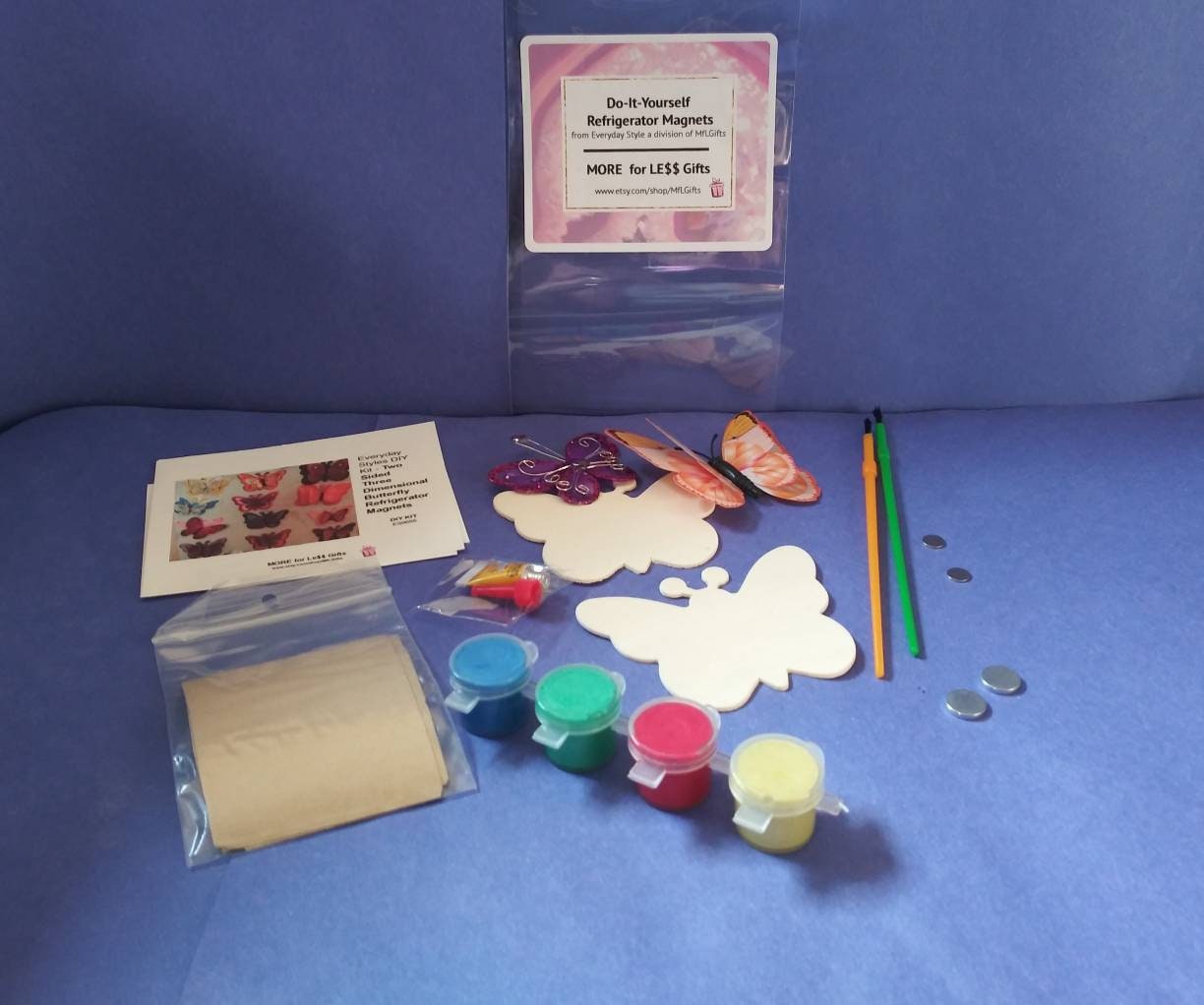 DIY Refrigerator Magnets Craft Kit Beautiful Butterflies Three | Etsy