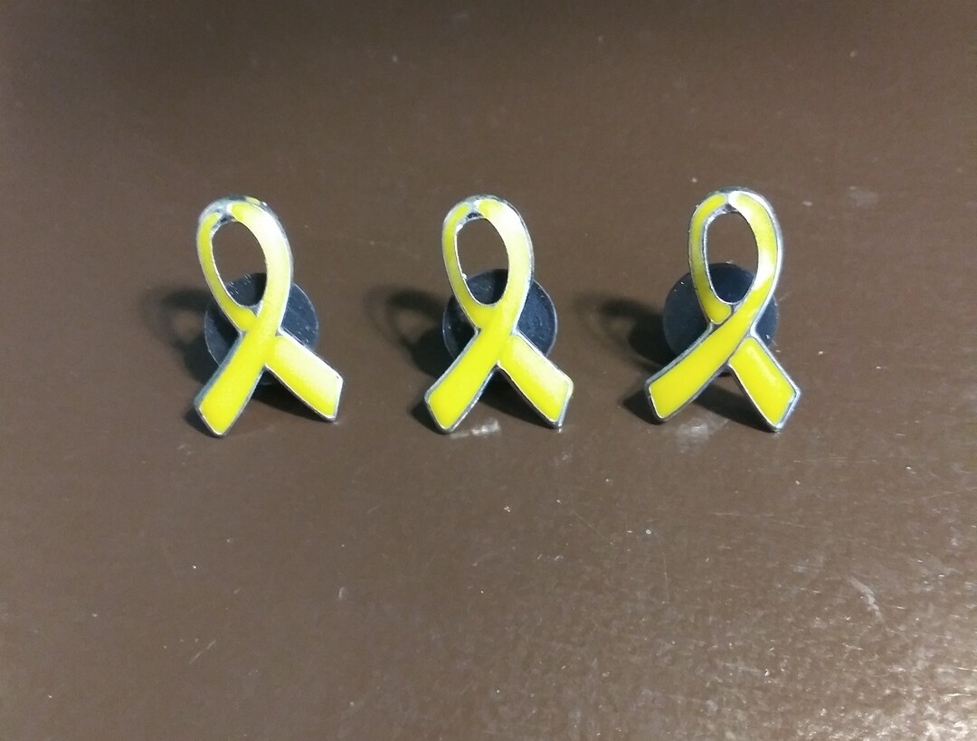 Lapel Pin Yellow Awareness Ribbon Pin Represents Bladder Cancer as Well ...
