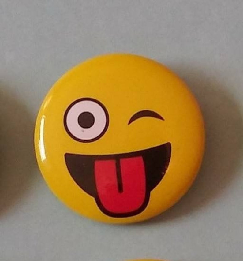 Lapel Button Pins EMOJI Button Pins Laughing Kissing Smiling | Etsy