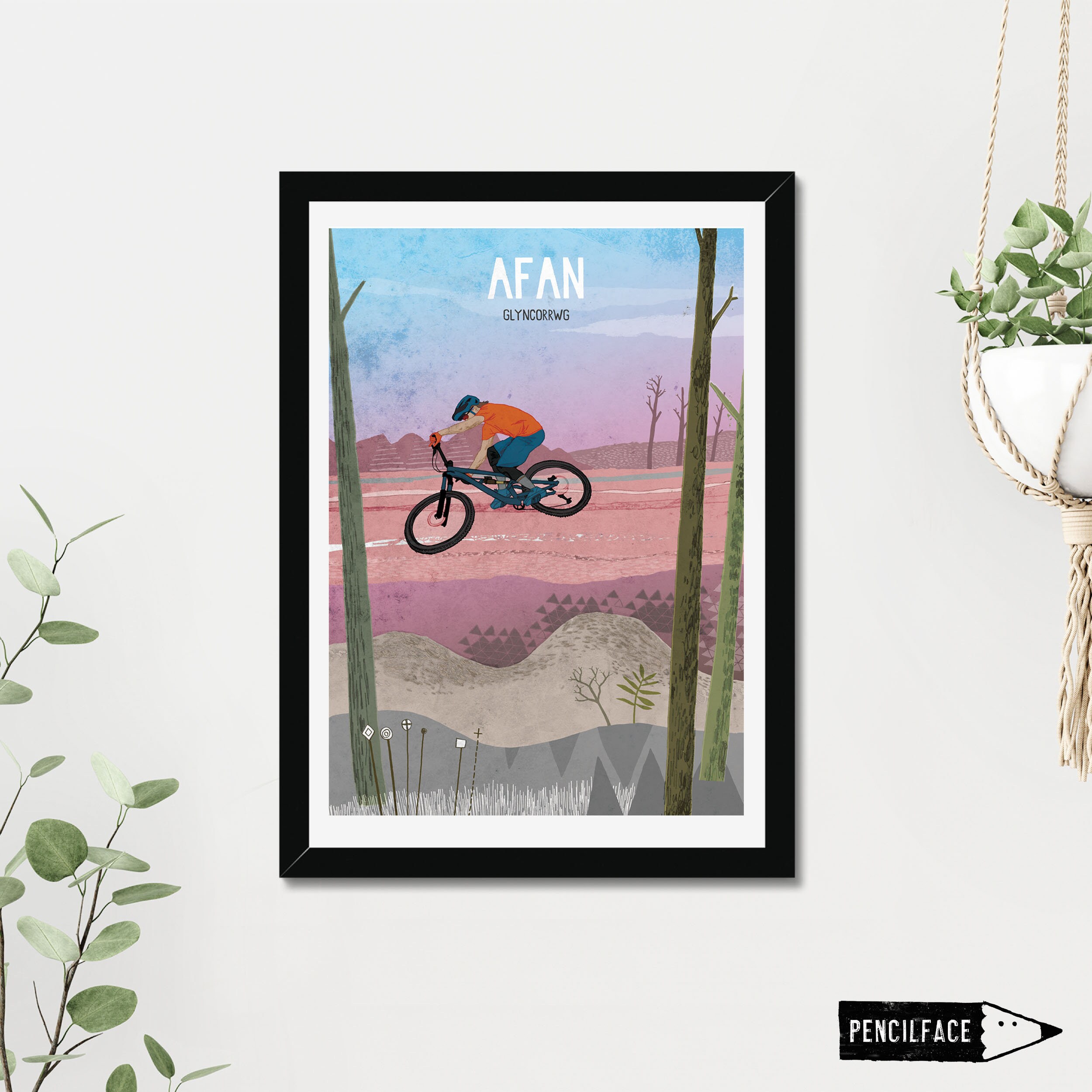 Cycling Art Print, Afan Trail Centre, Afan Bike Park, MTB Poster ...