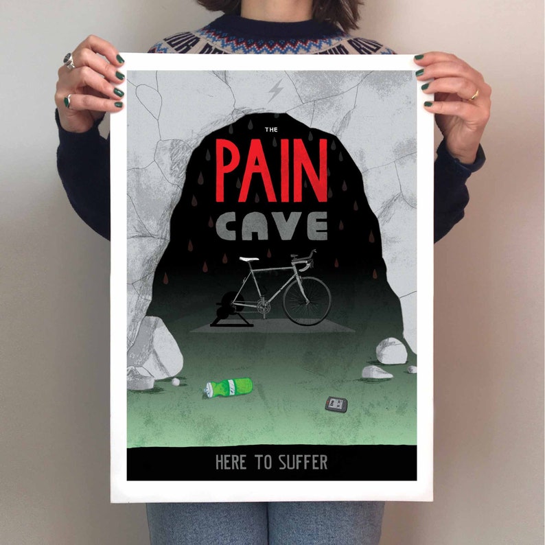 Pain Cave Poster, Cycle Print Gift, Cycle Wall Art, Turbo Training - Etsy
