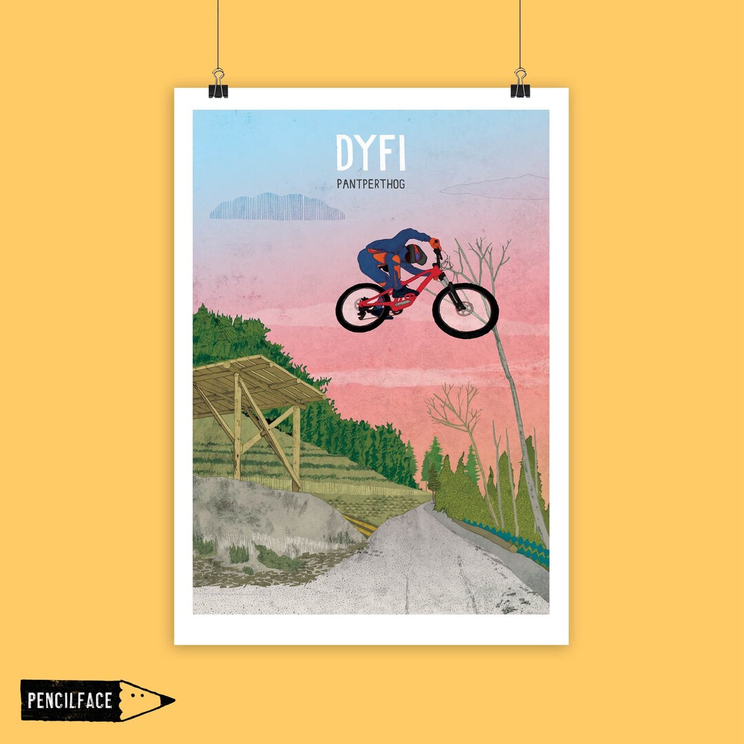 DYFI Wales Mountain Bike Art Print: MTB Trail Poster - Etsy