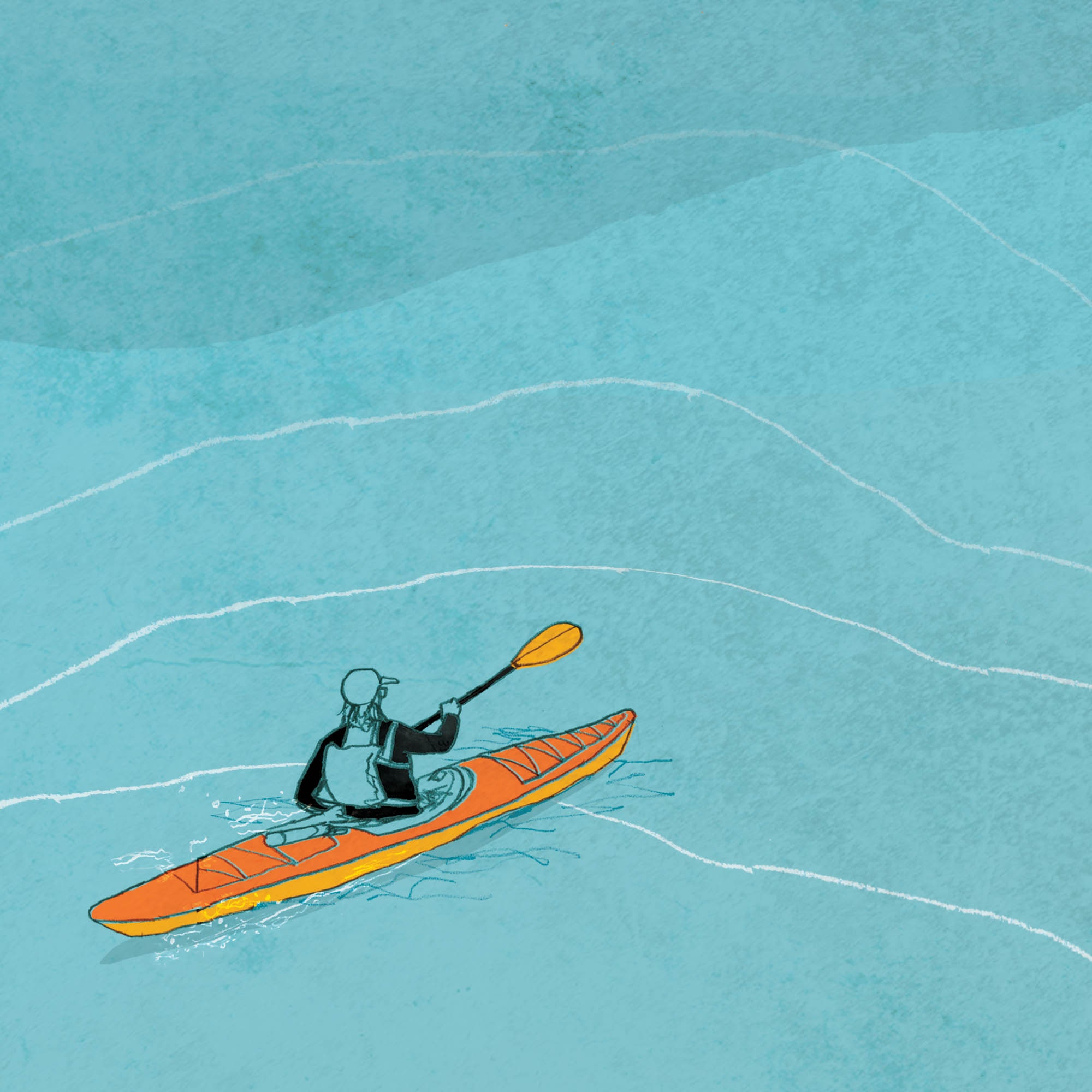 Kayak Art Print, Paddling Art Print, Kayaking Artwork, Kayaking Poster ...