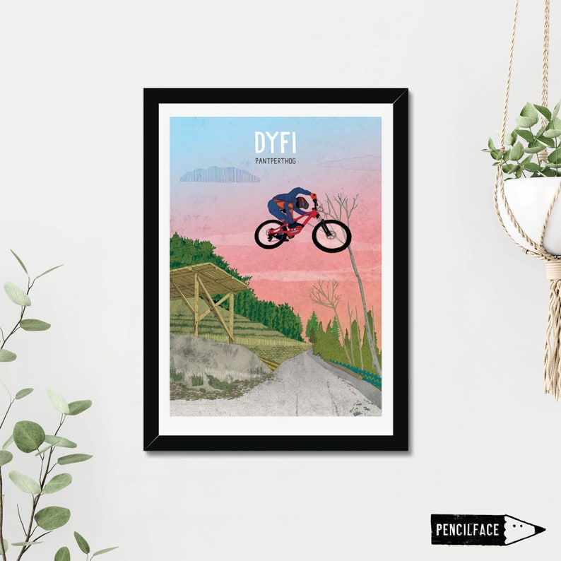 DYFI Wales Mountain Bike Art Print: MTB Trail Poster - Etsy