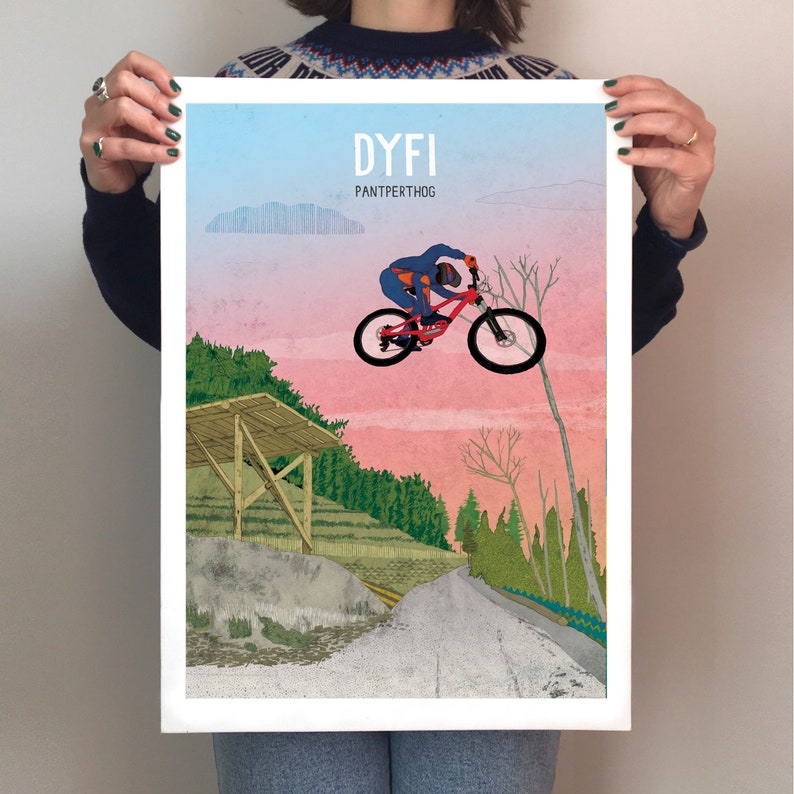 DYFI Wales Mountain Bike Art Print: MTB Trail Poster - Etsy
