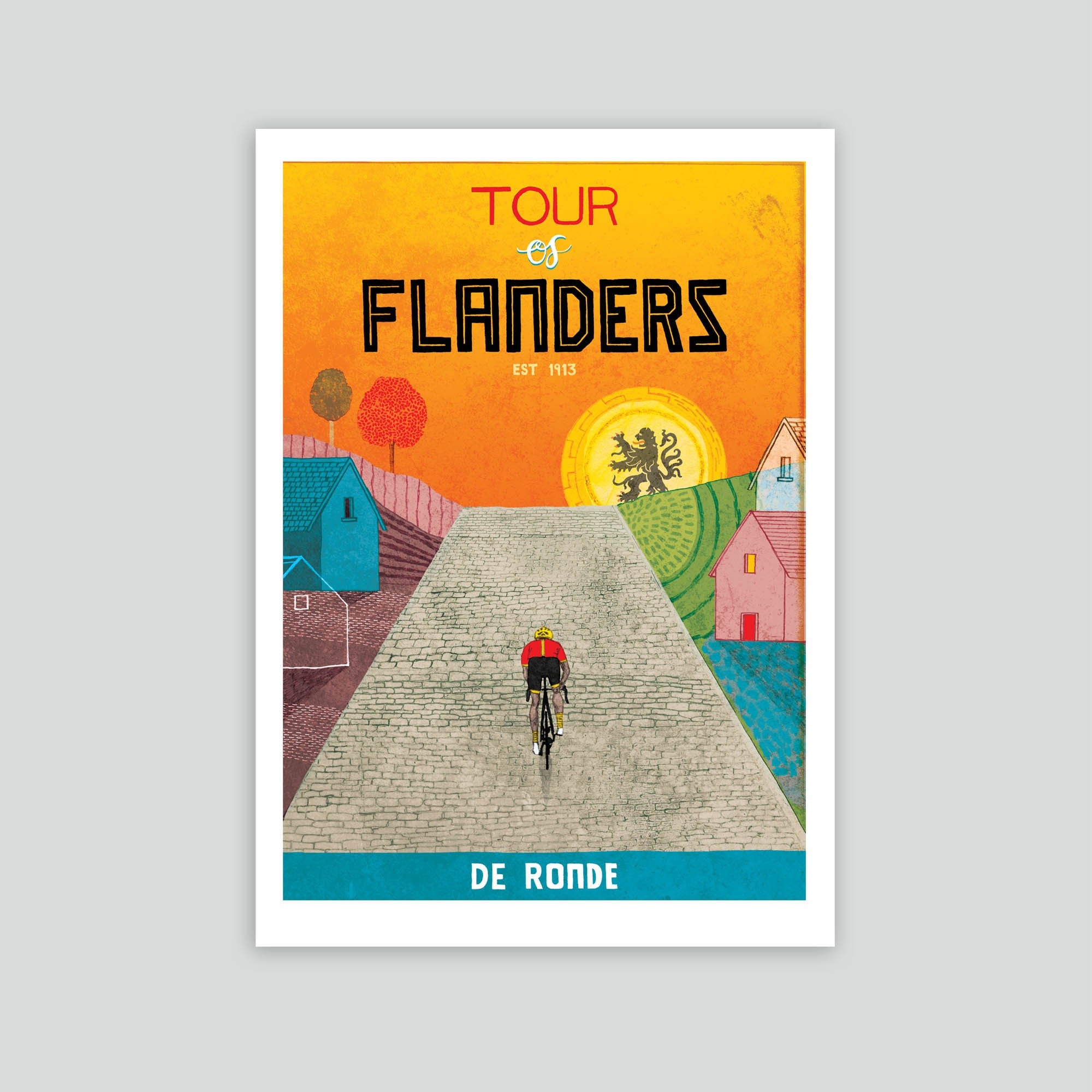 Cycling Art Print, Tour of Flanders Classic Cycle Race, Cycling ...
