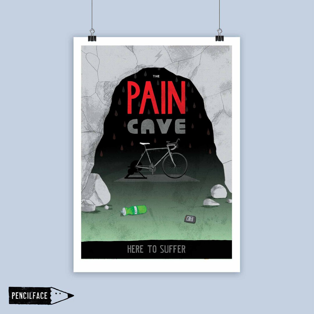 Pain Cave Poster, Cycle Print Gift, Cycle Wall Art, Turbo Training - Etsy