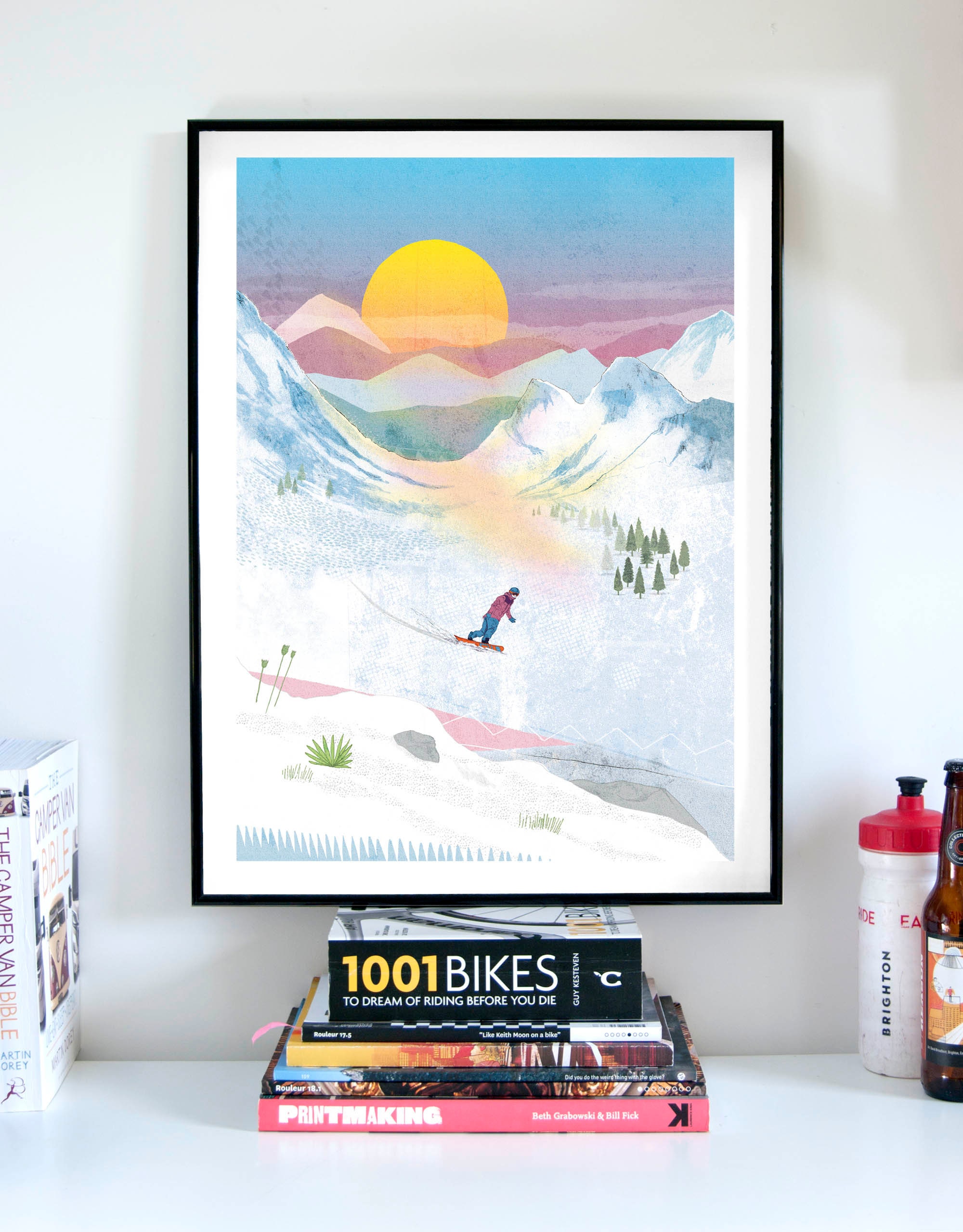 Snowboarding Print, Snowboard Poster, Snowboard Artwork, Snowboarder ...