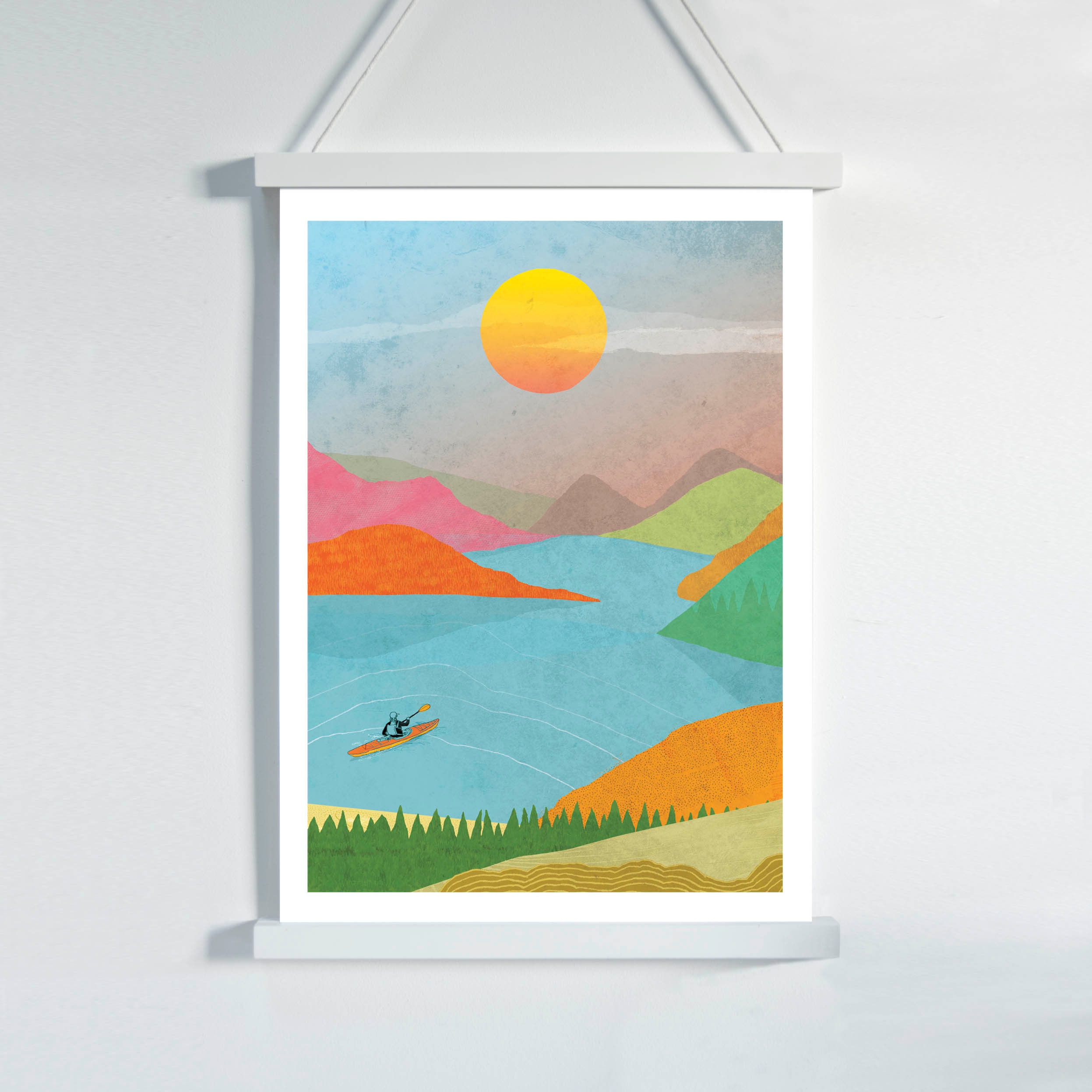 Kayak Art Print, Paddling Art Print, Kayaking Artwork, Kayaking Poster ...