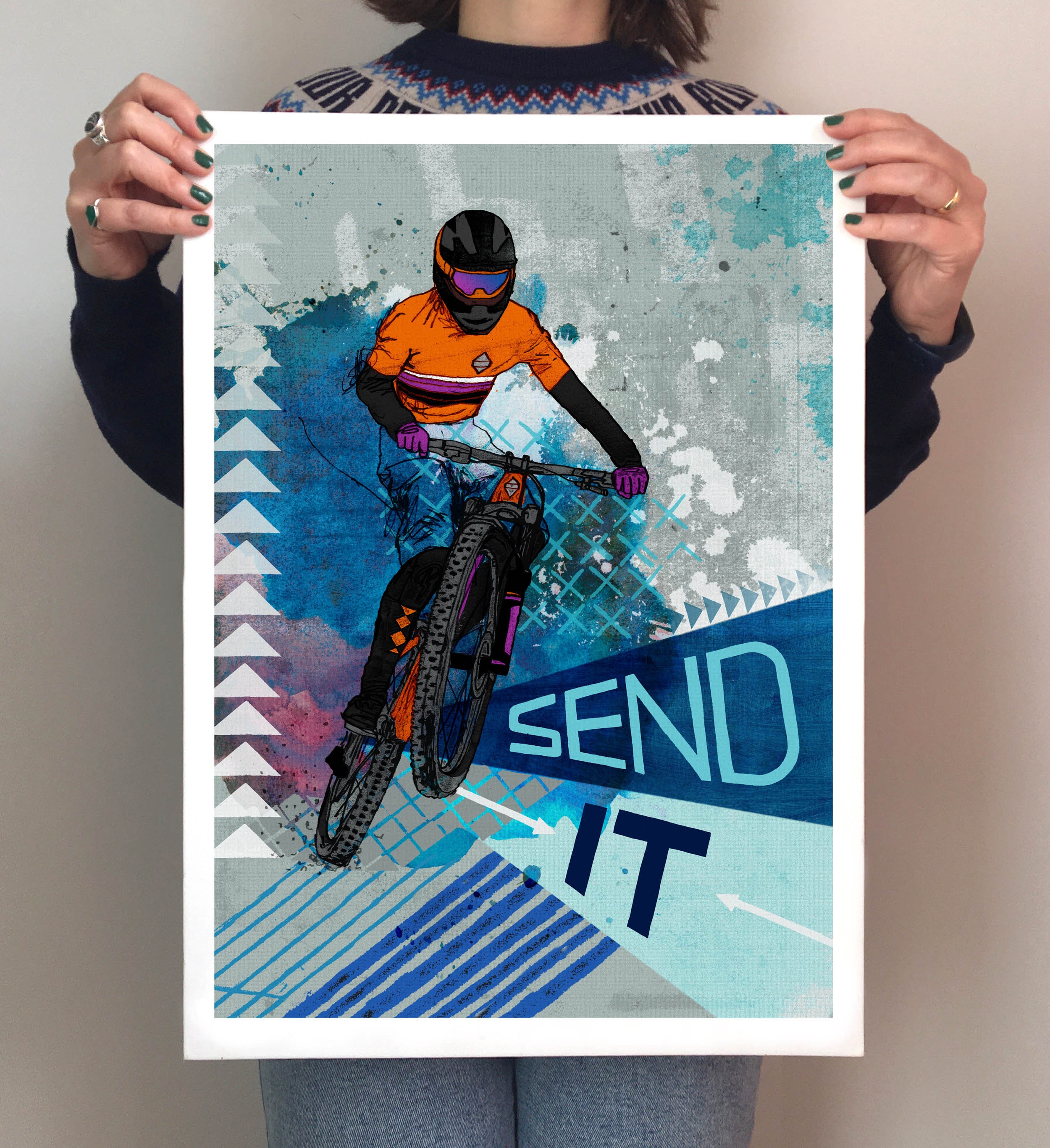 Mountain Bike Giclée Art Print, MTB Illustration Poster - Etsy