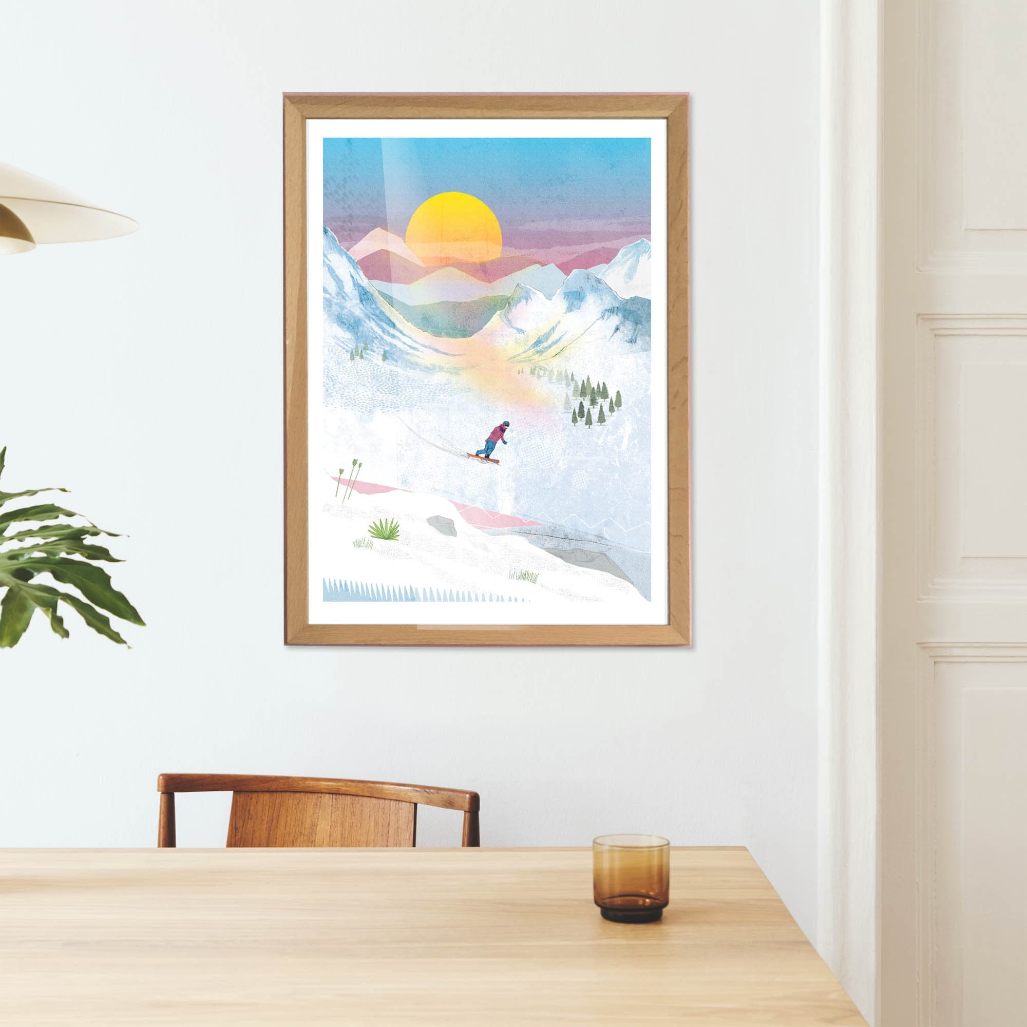 Snowboarding Print, Snowboard Poster, Snowboard Artwork, Snowboarder ...